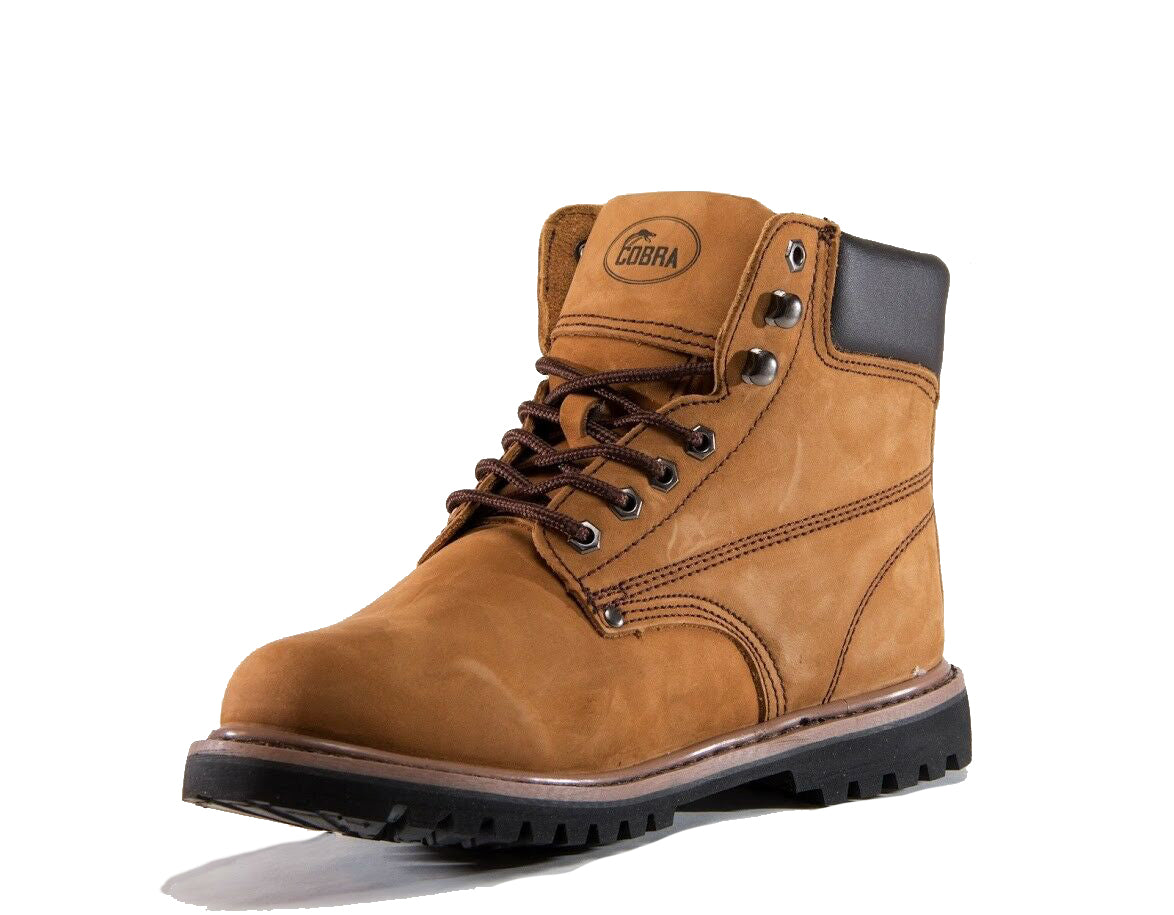 Men Work Boot Cobra C11 Brown Genuine Leather Goodyear Welt Constructi ...